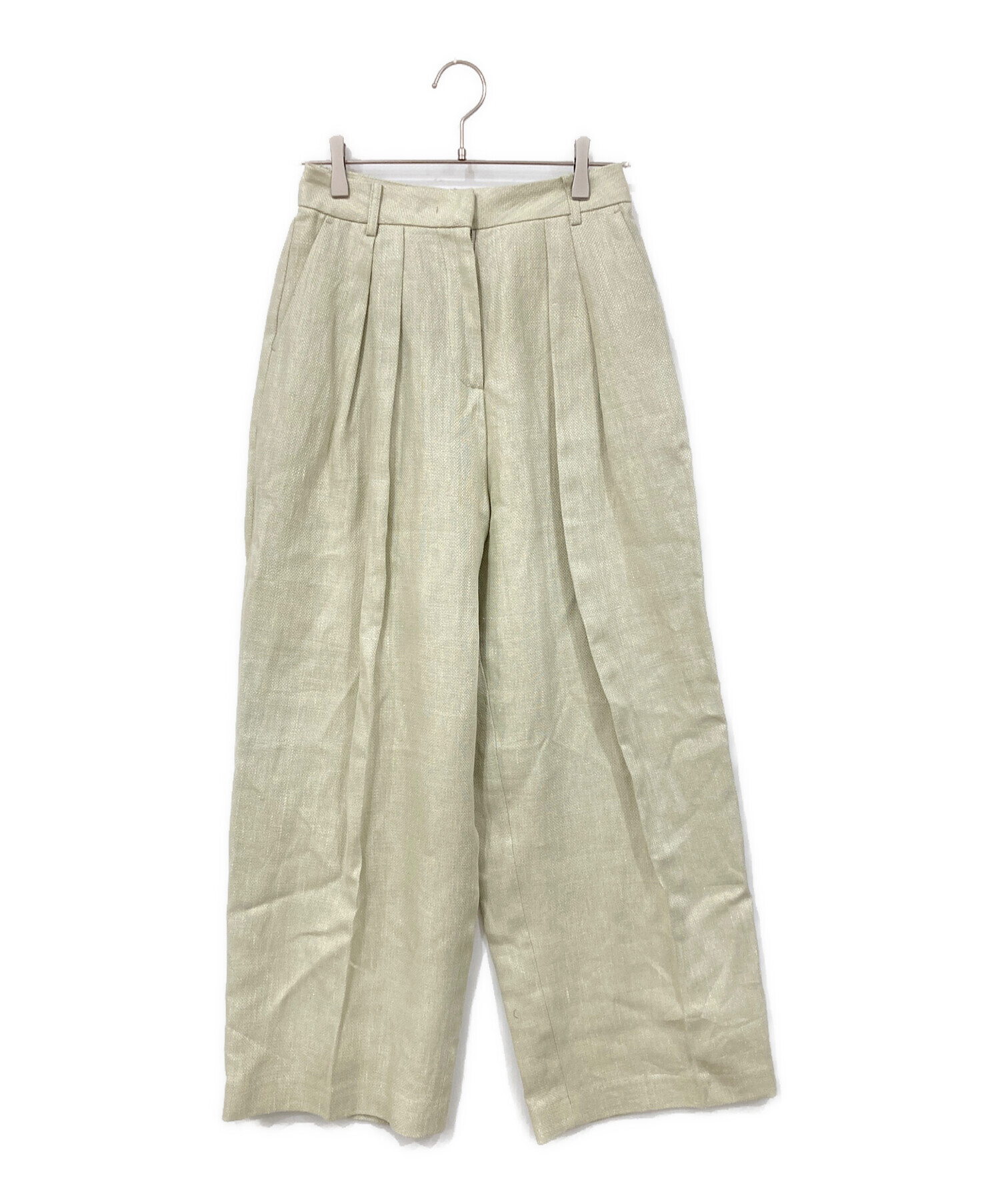 中古・古着通販】TODAYFUL (トゥデイフル) Tuck Linen Trousers 黄緑