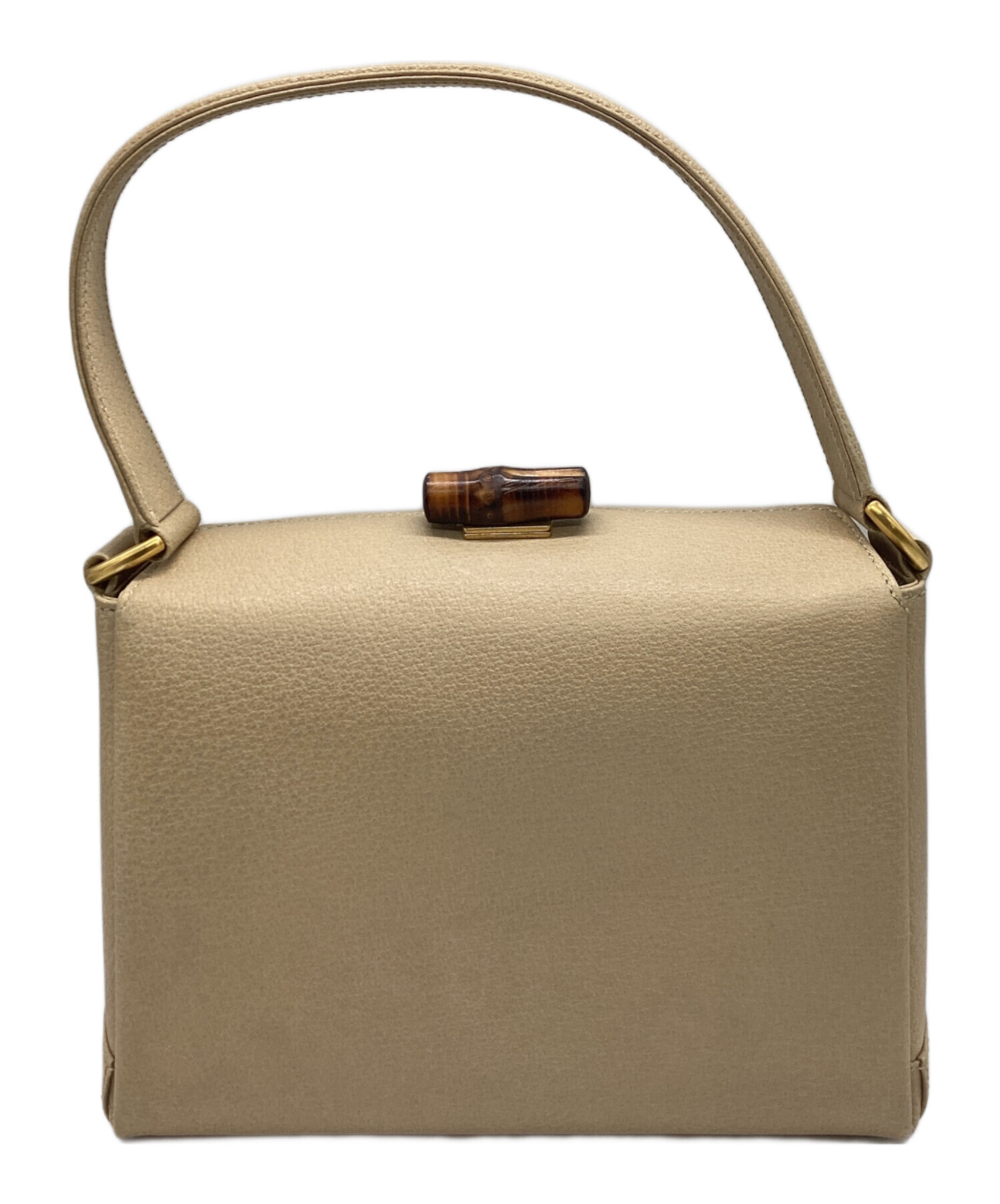 グッチ GUCCI バンブー 1016 ベージュ バッグ トートバッグ ハンドバッグ レディース【中古】 中古・古着通販】GUCCI (グッチ) バンブーターンロックレザー