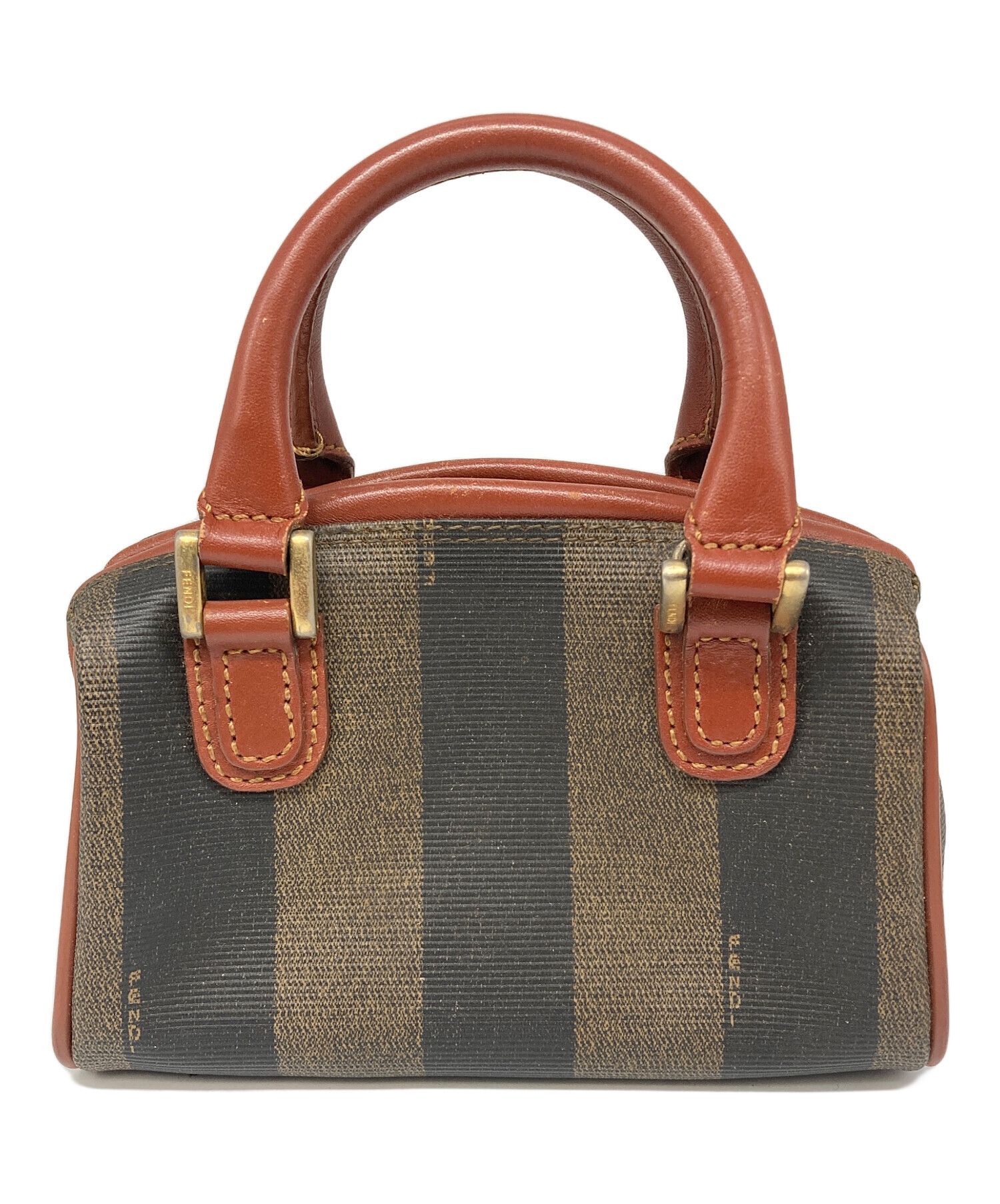 中古・古着通販】FENDI (フェンディ) PVCミニボストンバッグ ブラウン