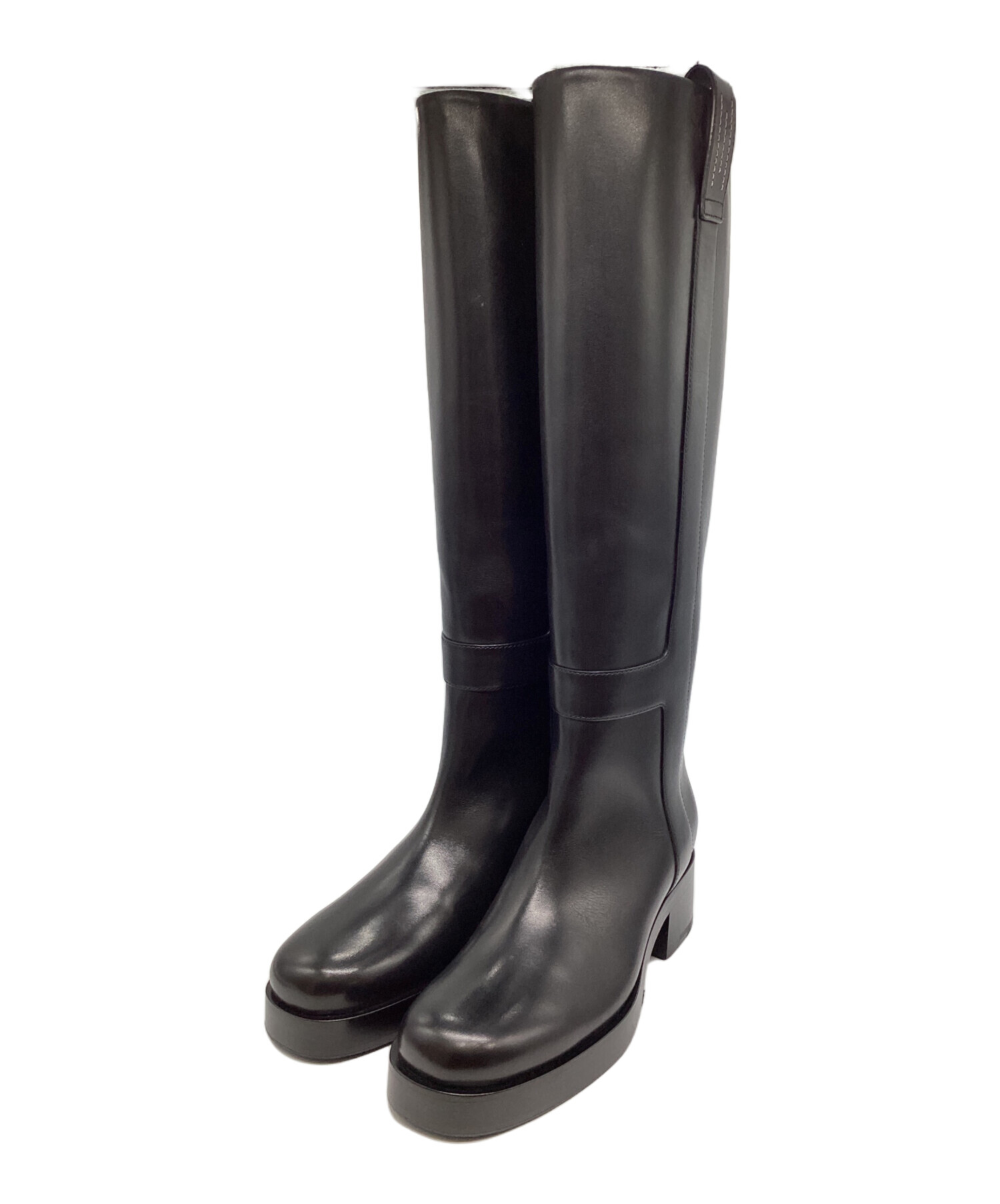 HERMES エルメス ブーツ レディース 【古着】【中古】 中古・古着通販】HERMES (エルメス) ブーツ《ホース》 ブラック サイズ