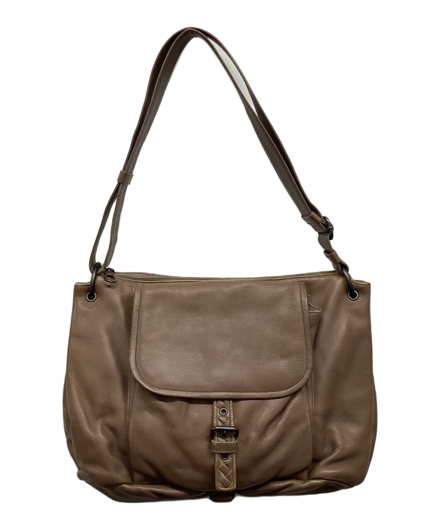 BOTTEGAVENETA ボッテガヴェネタ  ショルダーバッグ レザー ブラウン系 【中古】 メンズ 中古・古着通販】BOTTEGA VENETA (ボッテガベネタ) ショルダーバッグ