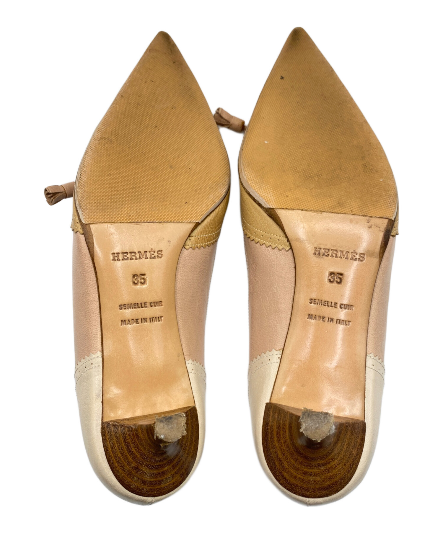 中古・古着通販】HERMES (エルメス) ウイングチップパンプス サイズ:35