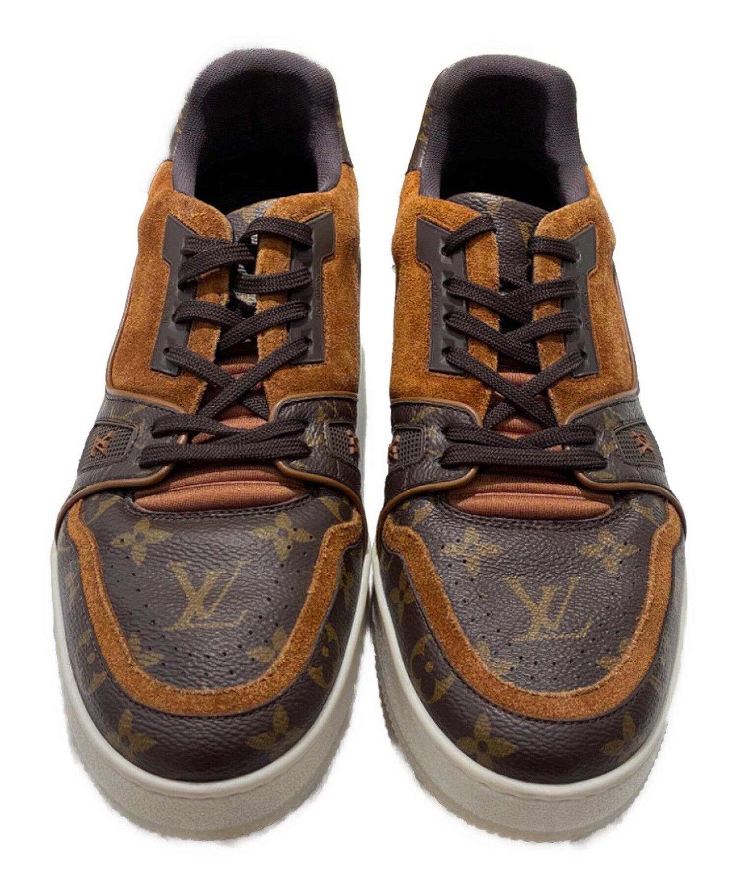 ルイヴィトン サイズ:9.5  LVトレイナー・ライン ベルクロ モノグラム ローカットスニーカー 中古 SB01 中古・古着通販】LOUIS VUITTON (ルイ ヴィトン) LVトレイナーライン