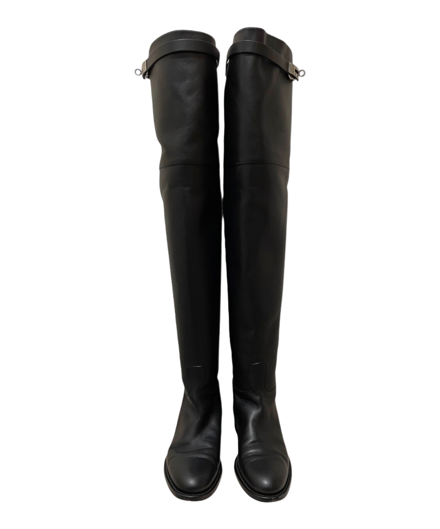 中古・古着通販】HERMES (エルメス) ケリーバックルサイハイブーツ